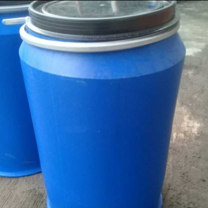 Drum Tong Tempat Sampah Plastik 200 Liter Tutup Lebar. Tangki Tandon ...