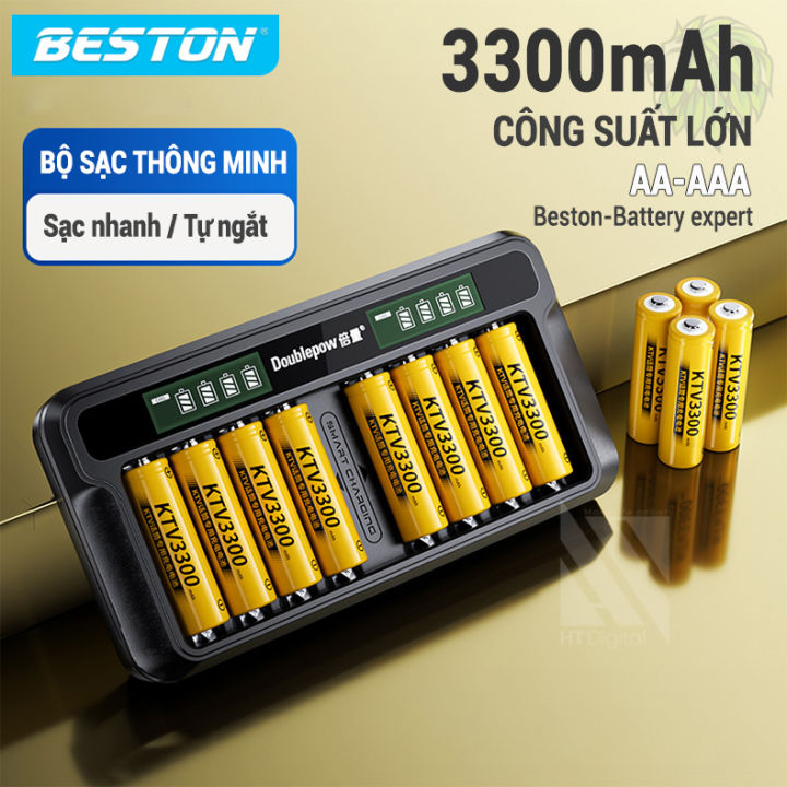 Bộ sạc pin AA AAA sạc nhanh, tự ngắt DP-UKL578 Doublepow và Pin Công ...