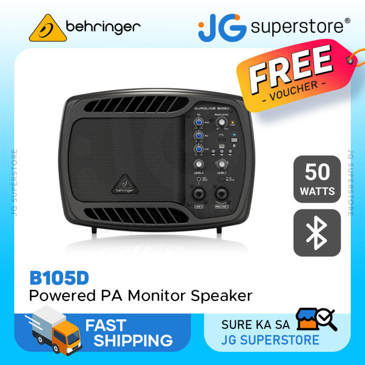 Behringer B105D Ultra-Compact 50W 5 Inch Powered PA Monitor Speaker ...