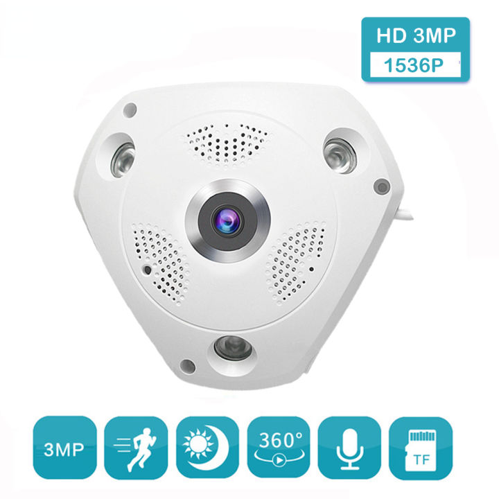 {MIMI} NICELECT 360 Camera IP Fish Eye Panoramic 1080P WIFI CCTV 3D VR ...