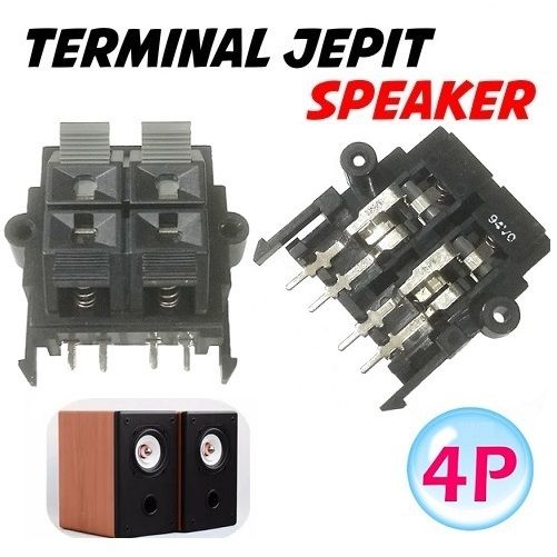 Terminal Speaker 4 Pin Jepit kotak / Soket Konektor Box Audio Amplifier ...