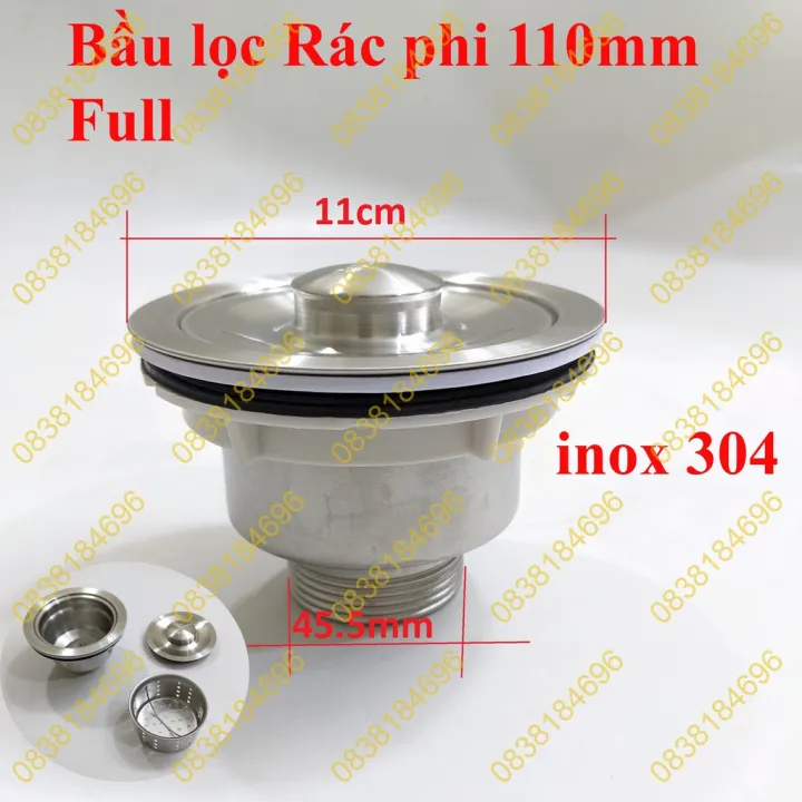 Bầu Xả Chậu Rửa Chén Bát inox 304 Phi 110mm | Lazada.vn