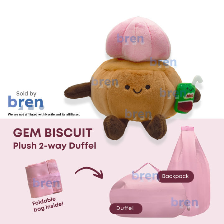 Pink Gem Biscuit Plush - Milo Plush Collectible Duffel Bag - Breaktime ...