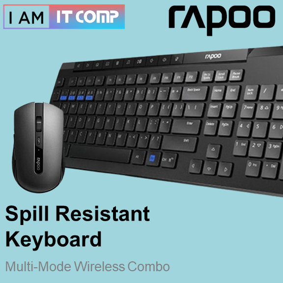 RAPOO 8200M Multi Mode 2.4G Wireless Bluetooth Combo Set / Spill ...