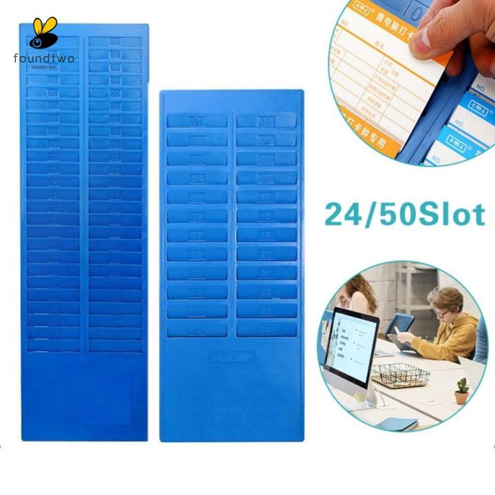 FOUNDTWO Wall Mounted Attendance Card Rack 24/50 Slots Double Row Time ...