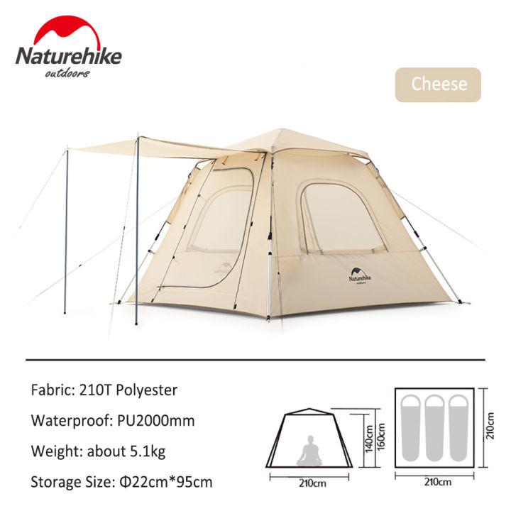 Naturehike UFP50 3เต็นท์อัตโนมัติ3คน + โพลีเอสเตอร์210ตันกันน้ำ ...