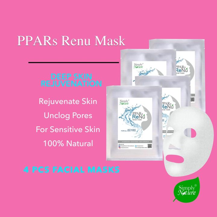 PPARs RENU Mask 4pcs pack, promote healing, Anti-Aging, Anti-Wrinkle ...