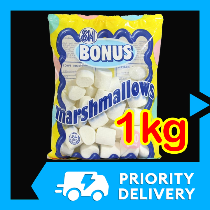 1kg SM Bonus WHITE MARSHMALLOW Mallows (5x 200g) Big Marshmallows Large ...
