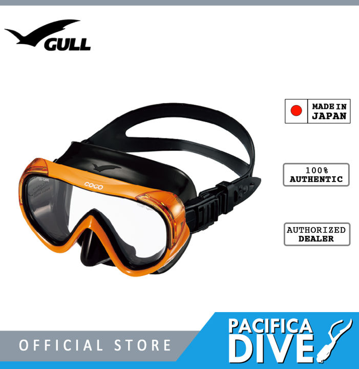 GULL, Coco Diving Mask Black Silicone / Kohaku Orange Frame | Lazada PH