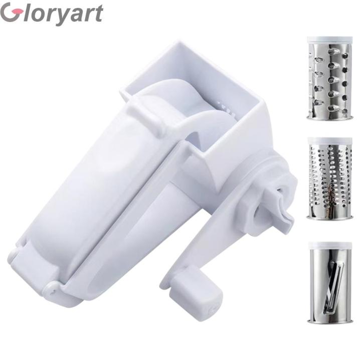Handheld Rotary Cheese Grater 2 Stainless Steel Drums Cheese Vegetable ...