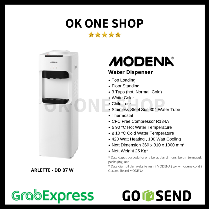 Modena Dispenser DD 07 W / DD07W Putih Galon Atas | Lazada Indonesia