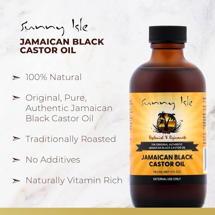 Sunny Isle 100% Natural Jamaican Black Castor Oil 118ml, Natural ...
