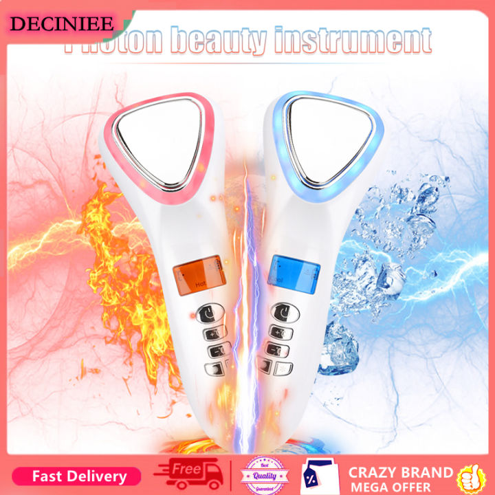 DECINIEE LED Face Lifting Ultrasonic Cryotherapy Hot Cold Hammer Light ...