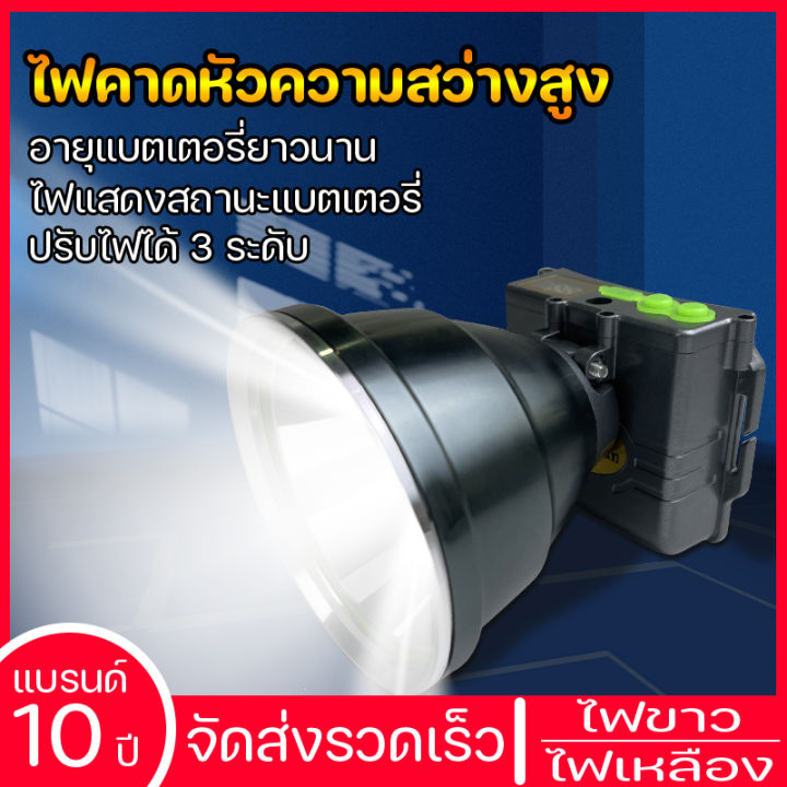 VJP ไฟฉายคาดหัวกำลังไฟแรงสูง ไฟฉายคาดหัวแรง ไฟฉายคาดหัวแท้ ใช้งานต่อเนื่อง18 ชม 900W SUPER ...