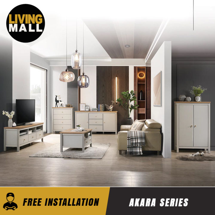 Living Mall Akara Series Living Room Concept TV Console, Coffee Table, Chest of Drawer, Shoe ...