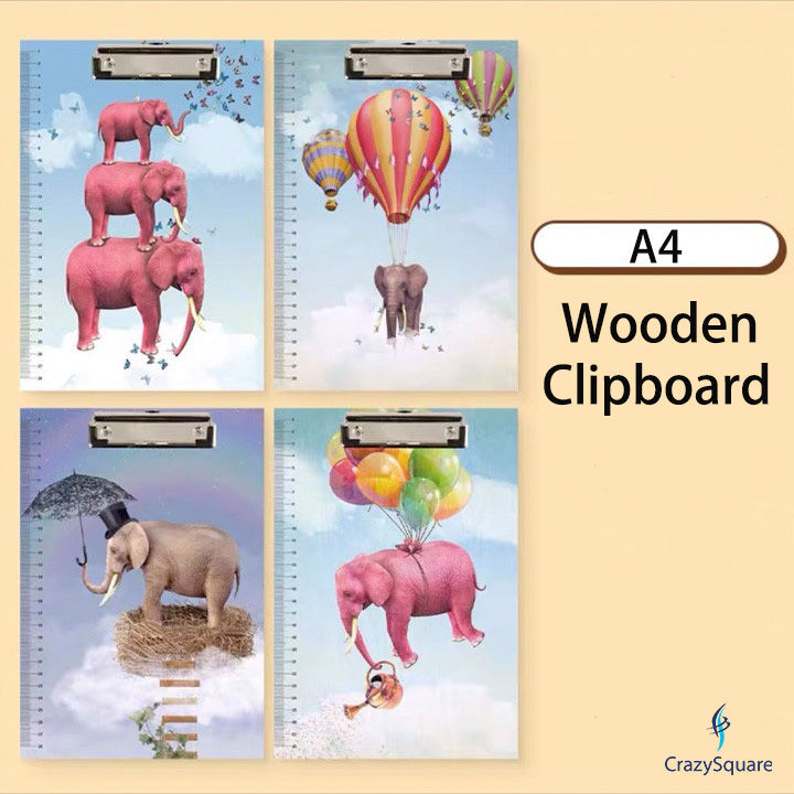 CSQUARE A4 Elephant Wooden Clipboard for School and Office BJ032 | Lazada PH
