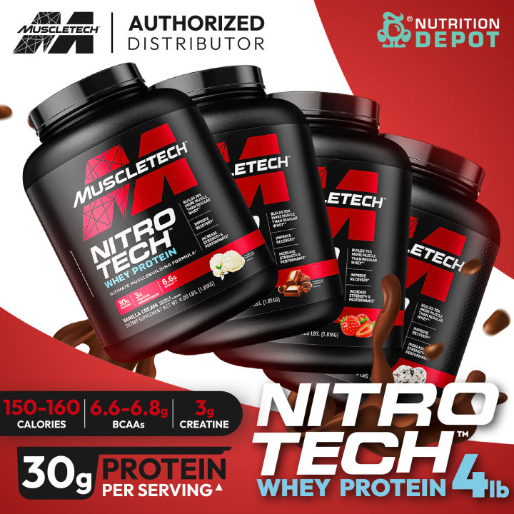 MuscleTech Nitro tech 4 lb - เวย์โปรตีนเสริมสร้างกล้ามเนื้อ | Lazada.co.th