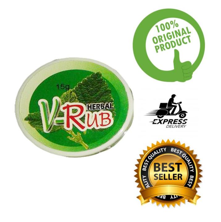 V-RUB Herbal Balm 15g for cough, cold, flu, muscle pain, migraine ...