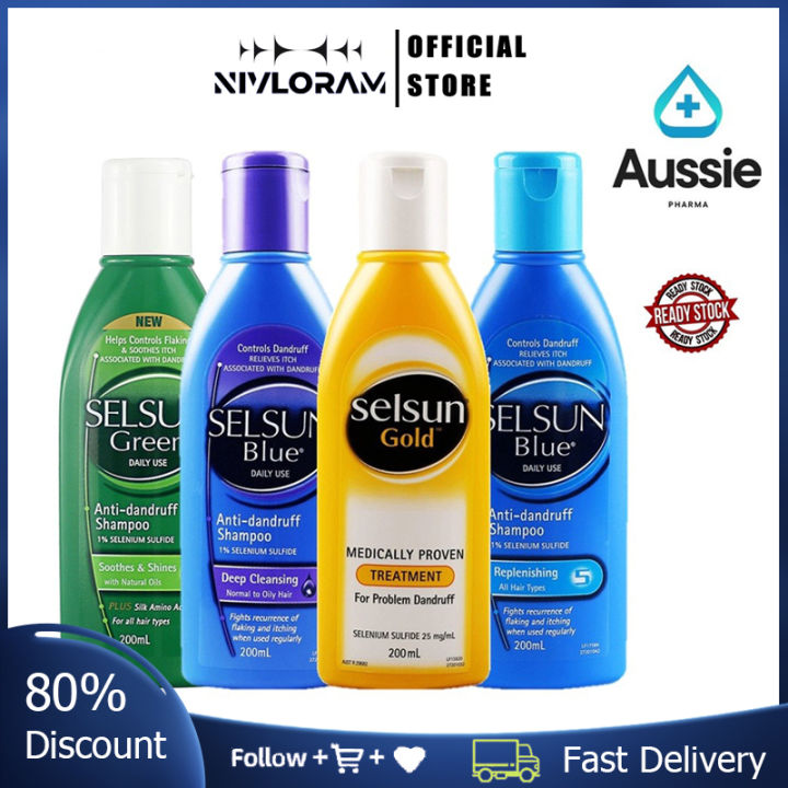 Selsun Gold Blue Shampoo Green Purple Treatment 200mL Medically Proven ...