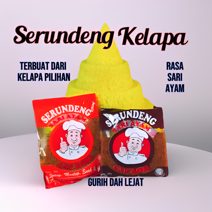 5 rences isi 50 pcs SERUNDENG makanan siap Santap terbuat dari kelapa ...
