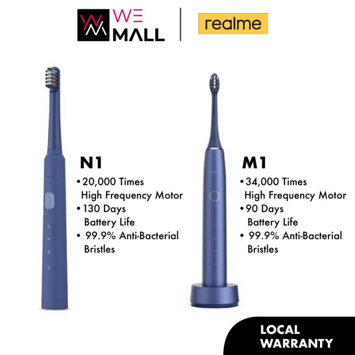 realme N1 / M1 Sonic Electric Toothbrush 3 Cleaning Modes Dupont 99.99 Antibacterial Bristle ...