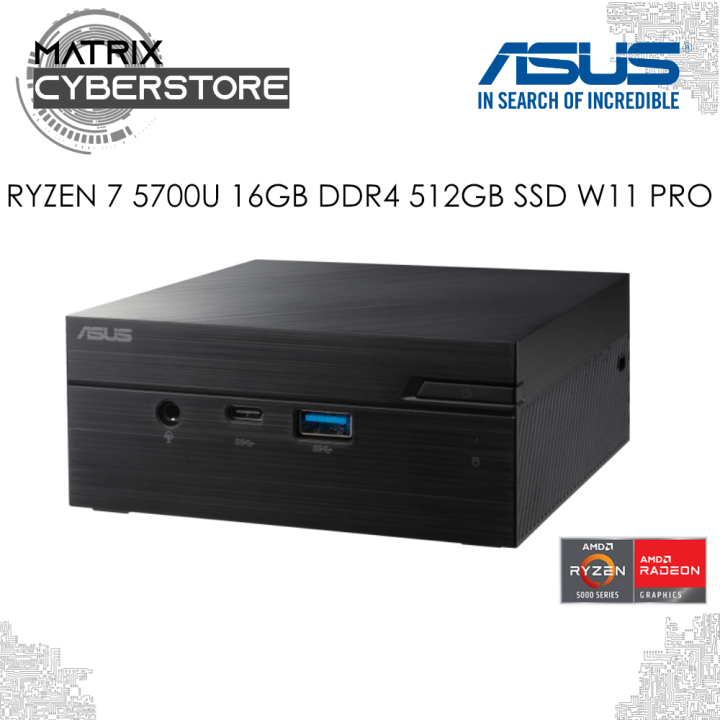 ASUS MINI PC PN51-S1-B7350AD AMD Ryzen 7 5700U, 16GB DDR4 RAM, 512G M.2 ...