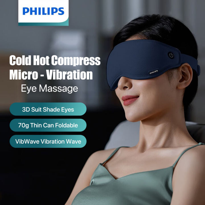 Philips Eye Massage Foldable Massage Eye Mask VibWave Hot Cold Compress ...