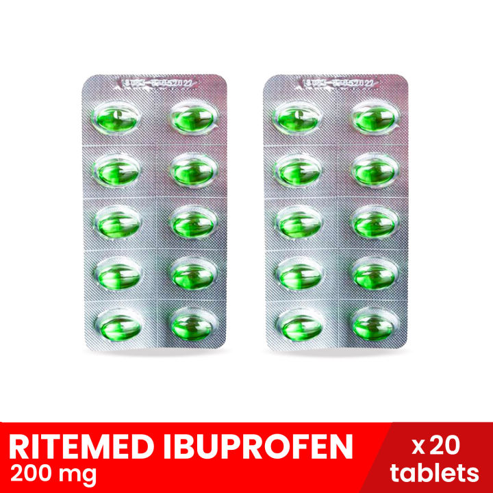 RITEMED Ibuprofen 200mg x 20 Soft-gel Capsules (Anti - Inflammatory ...