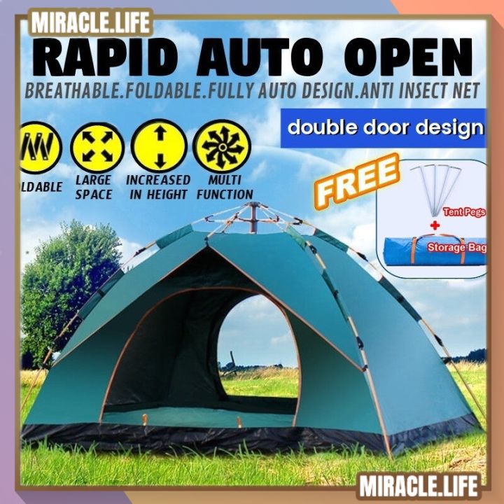 Fully Automatic Tent Outdoor Foldable Camping Auto Tents Large Sleeping ...