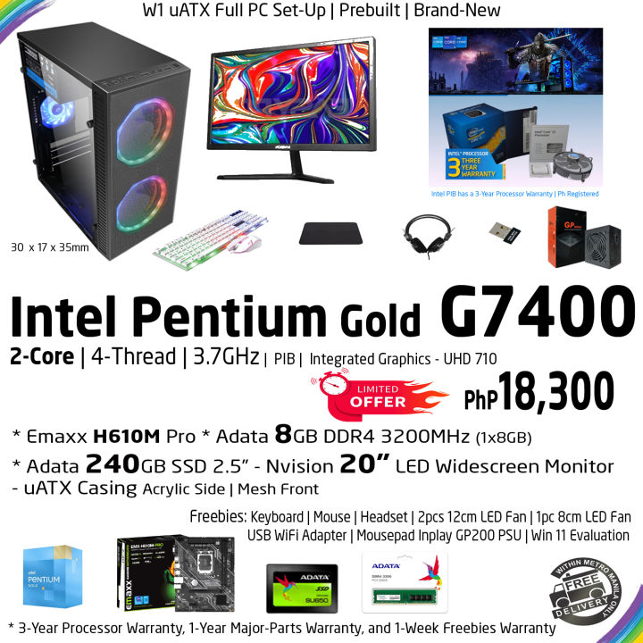 W1 Full PC Set-Up Intel Pentium Gold G7400 - Alder Lake | 46W | System ...
