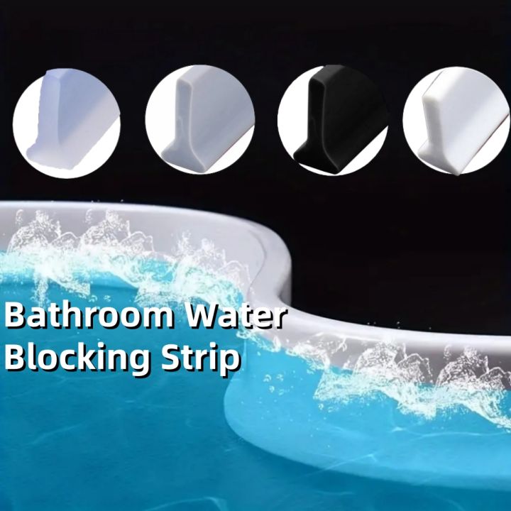 1pc 3M Bathroom Water Stopper Silicone Retaining Strip Water Shower Dam ...