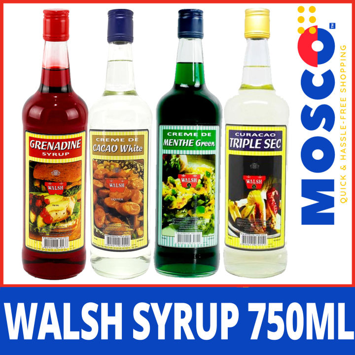 Walsh Syrup 750ml • Grenadine Syrup •Creme De Cacao White •Creme De ...