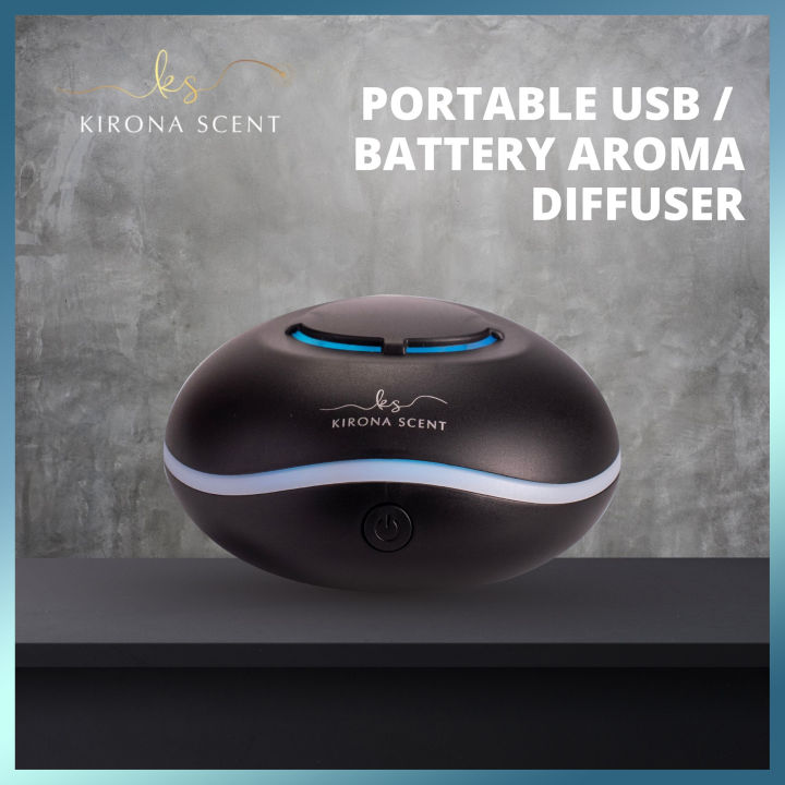 Portable Waterless Aromatherapy Essential Oil Diffuser (Black Color ...