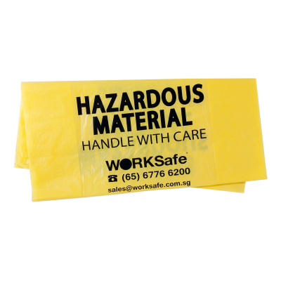 WORKSafe YELLOW "HAZARDOUS MATERIAL - HANDLE WITH CARE" - BAG LOW ...