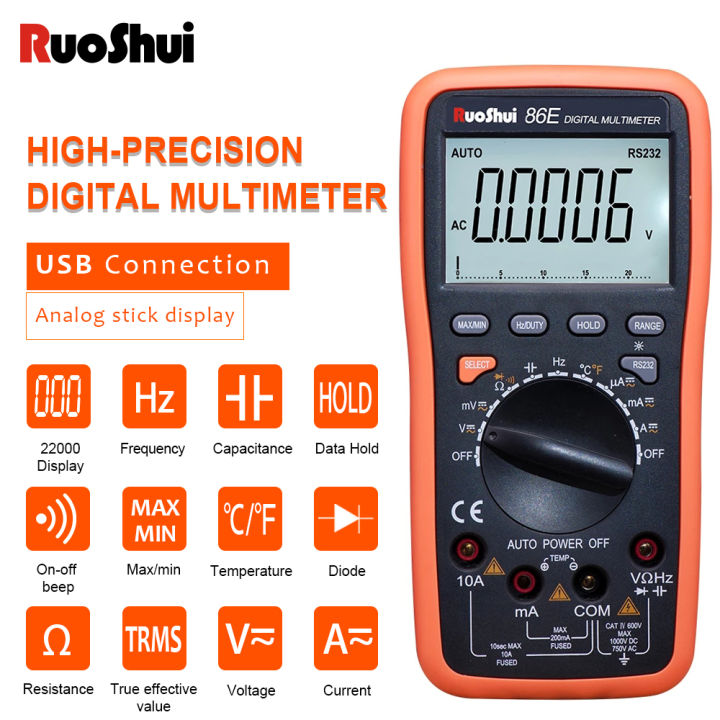 Victor 86มัลติมิเตอร์แบบดิจิทัล22000ตัวนับช่วงอัตโนมัติ Ac/dc อุณหภูมิ ...