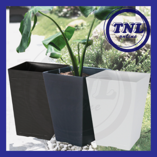 TNL FELTON 2454 28.5CM TALL SQUARE PLASTIC FLOWER POT PASU BUNGA ...