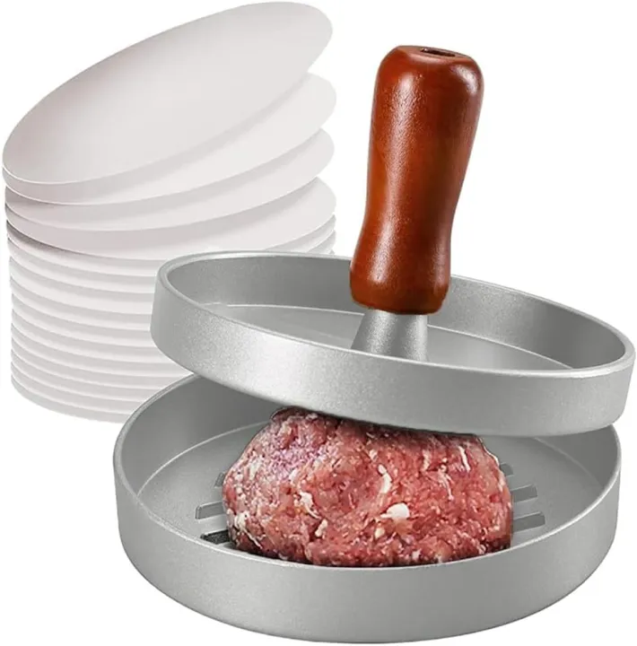 Smashed Burger Press 100 Patty Paper Set, Stainless Steel Burger ...