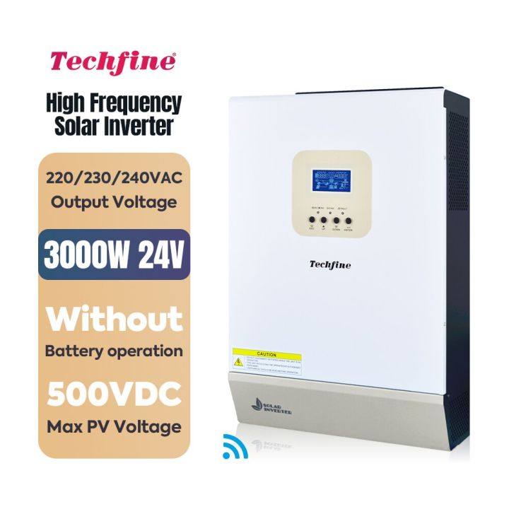 Techfine 3Kw 220Vac 24V Inverter 3000W LCD Display Hybrid Solar Power ...