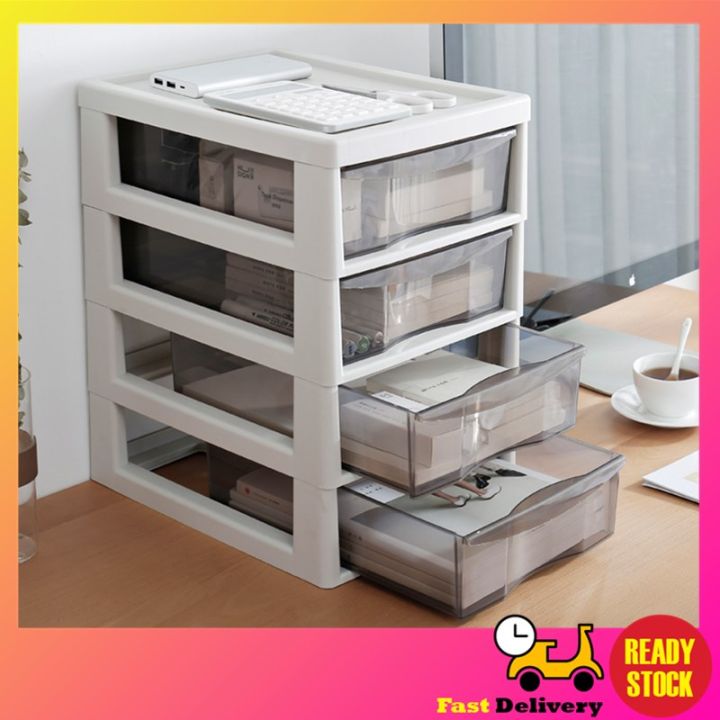 【PLAYFUL】 Ready Stock 4 layer Drawer Storage office A4 File Stationery ...