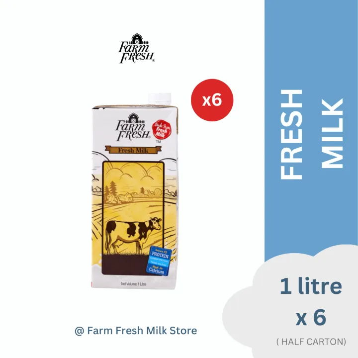 FARM FRESH FULL CREAM MILK UHT 1L HALF CARTON X 6 PACKS | Lazada