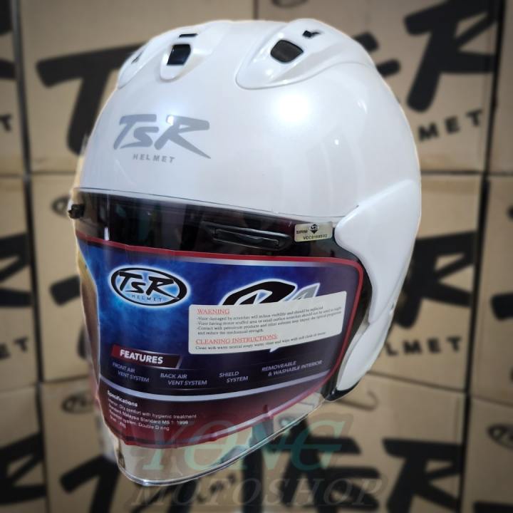 Helm TSR VZ RAM Putih Glass White Original Half Face TSR Helmet Ram5 ...