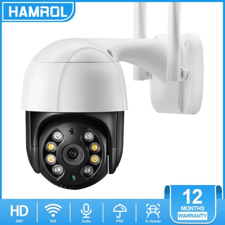 Hamrol 8MP 4K Ultra HD PTZ Wifi IP Camera Auto Tracking 5MP 2MP H.265X ...