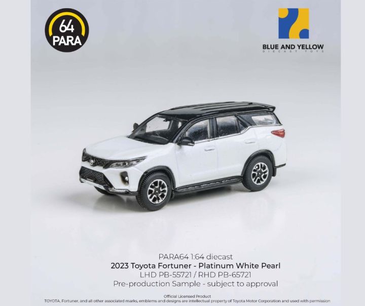 Para64 x Blue and Yellow 1/64 Toyota Fortuner LTD Diecast Scale Model ...