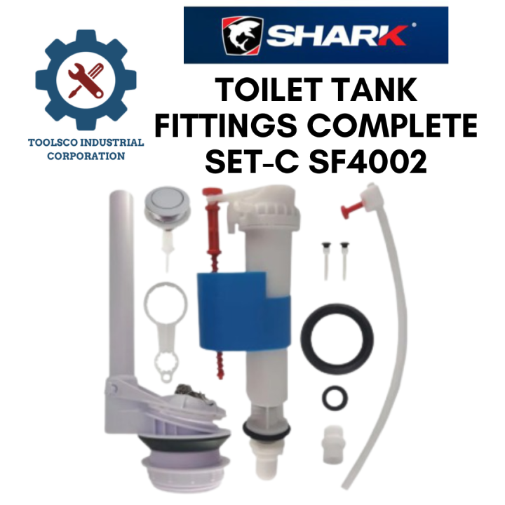 SHARK®TOILET TANK FITTINGS COMPLETE SET-C SF4002 | Lazada