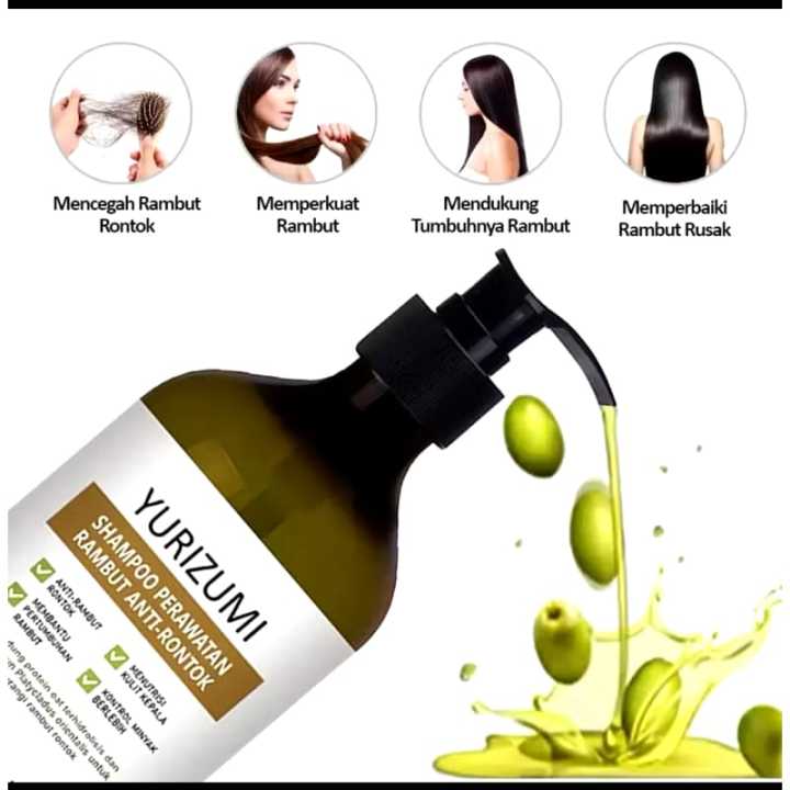 Yurizumi Shampoo Olive 300ml - Sampo Anti Ketombe dan Ampuh Mengatasi Rambut Rontok Penyubur ...