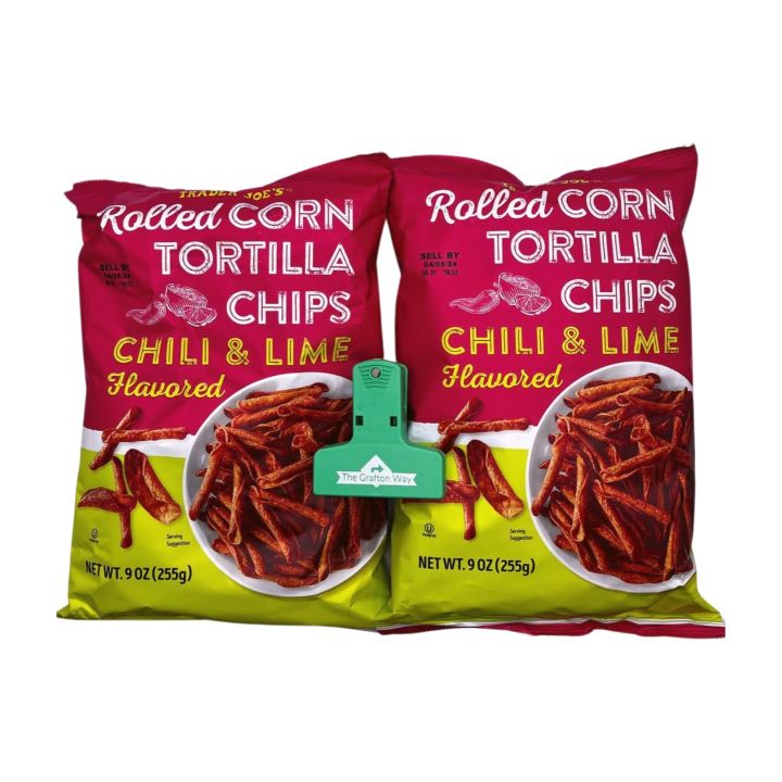 Trader Joe's Rolled Corn Tortilla Chips Chili & Lime Flavored with ...