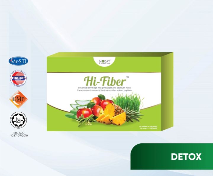 Biobay Hi-Fiber Botanical Beverage Mix with Pineapple and Psyllium Husk ...
