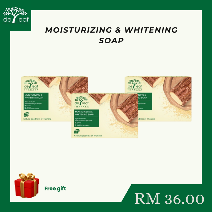De Leaf Thanaka Moisturizing & Whitening Bar Soap | Lazada