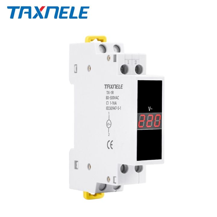 Din Rail 18mm Single Phase Voltage Meter Ac 80-500v 220v 380v Modular ...
