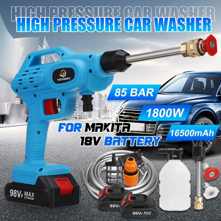 1800W 85 Bar Cordless Water Jet High Pressure Car Wash Machines ...